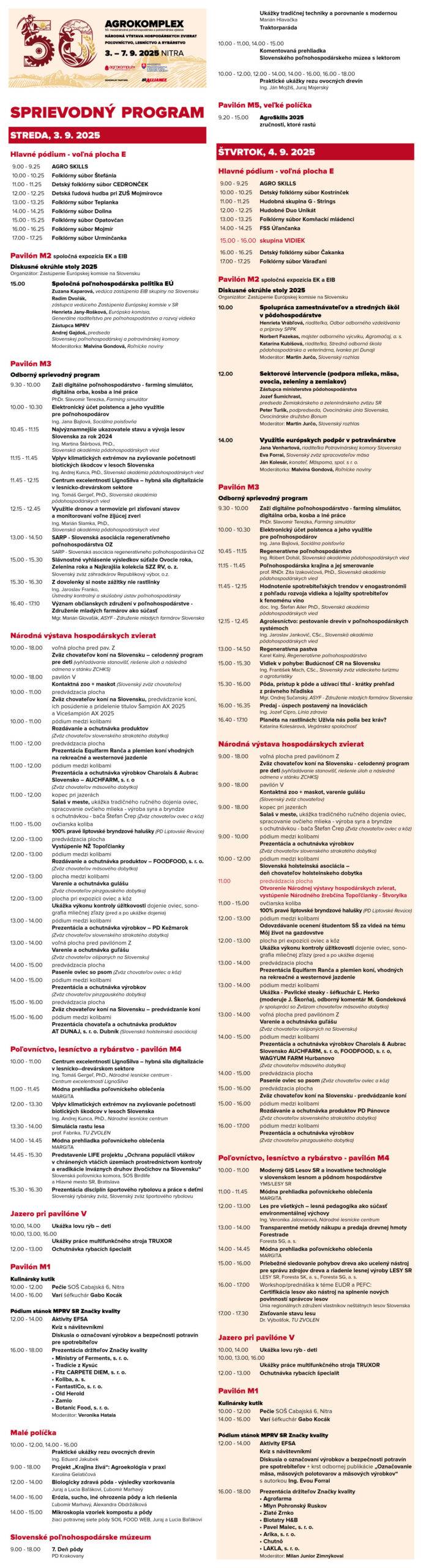 Kompletný program výstavy AGROKOMPLEX 2025 - Poľnoinfo.sk