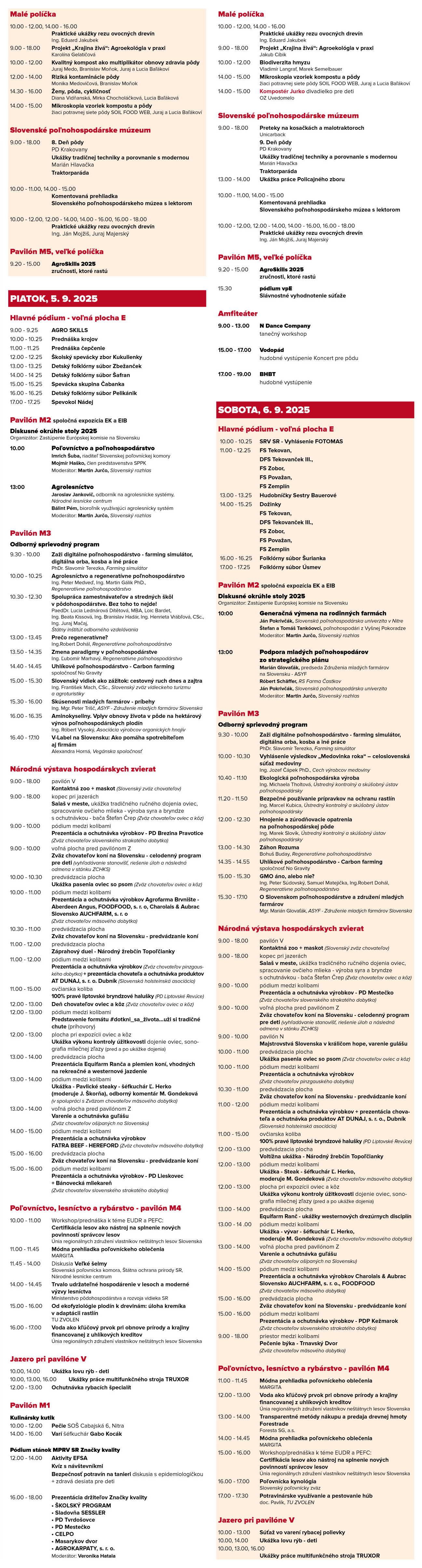 Kompletný program výstavy AGROKOMPLEX 2025 - Poľnoinfo.sk
